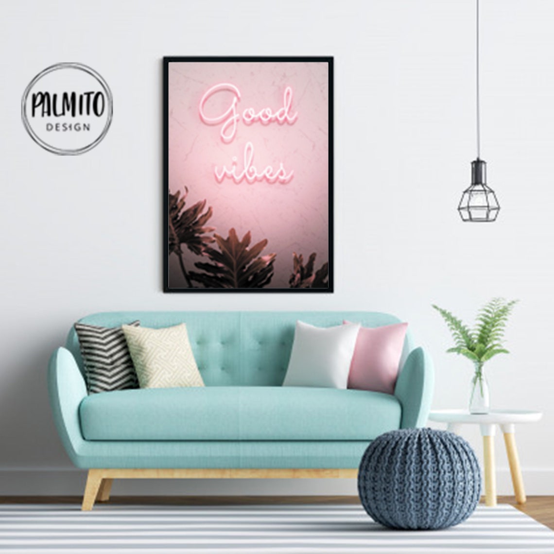 Pink Neon Good Vibes | Etsy