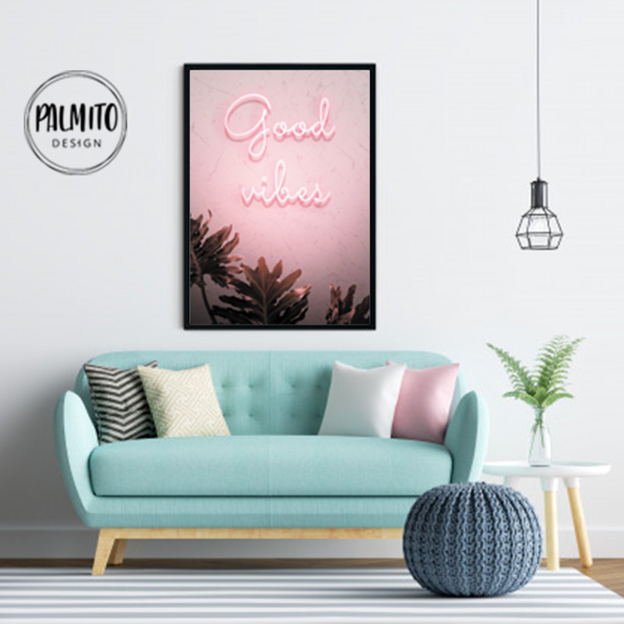Pink Neon Good Vibes | Etsy
