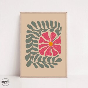 Hot Pink Wall Art, 2 Piece Wall Art, Botanical Flower Prints, Printable ...