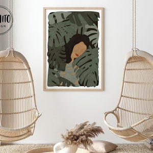 Jungle Girl Print Instant Download, Woman Surrounded by Jungle ...