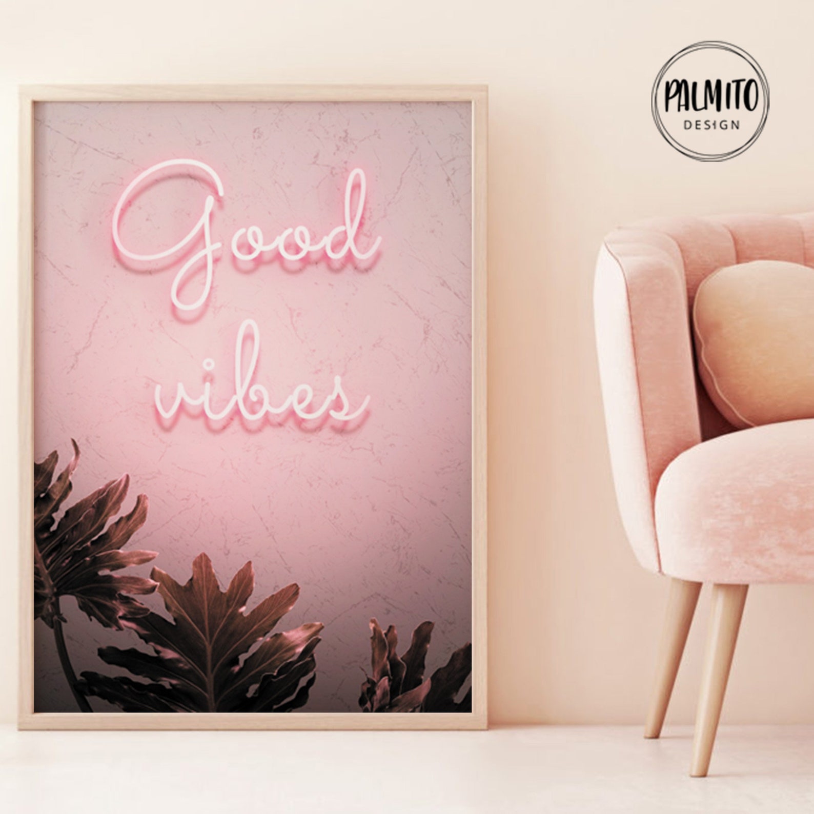 Pink Neon Good Vibes | Etsy