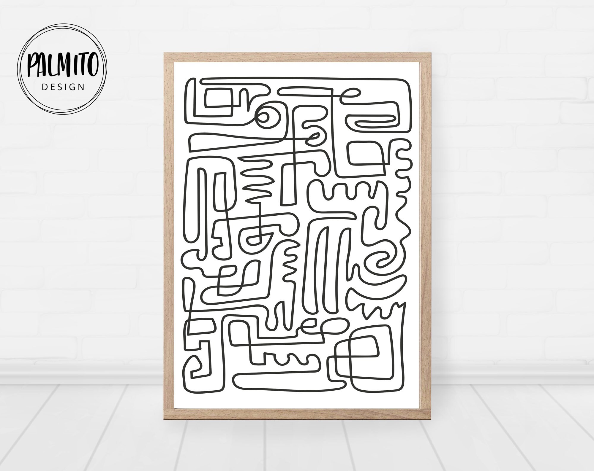 Squiggly Line Print Digital Art Instant Download High Quality - Etsy