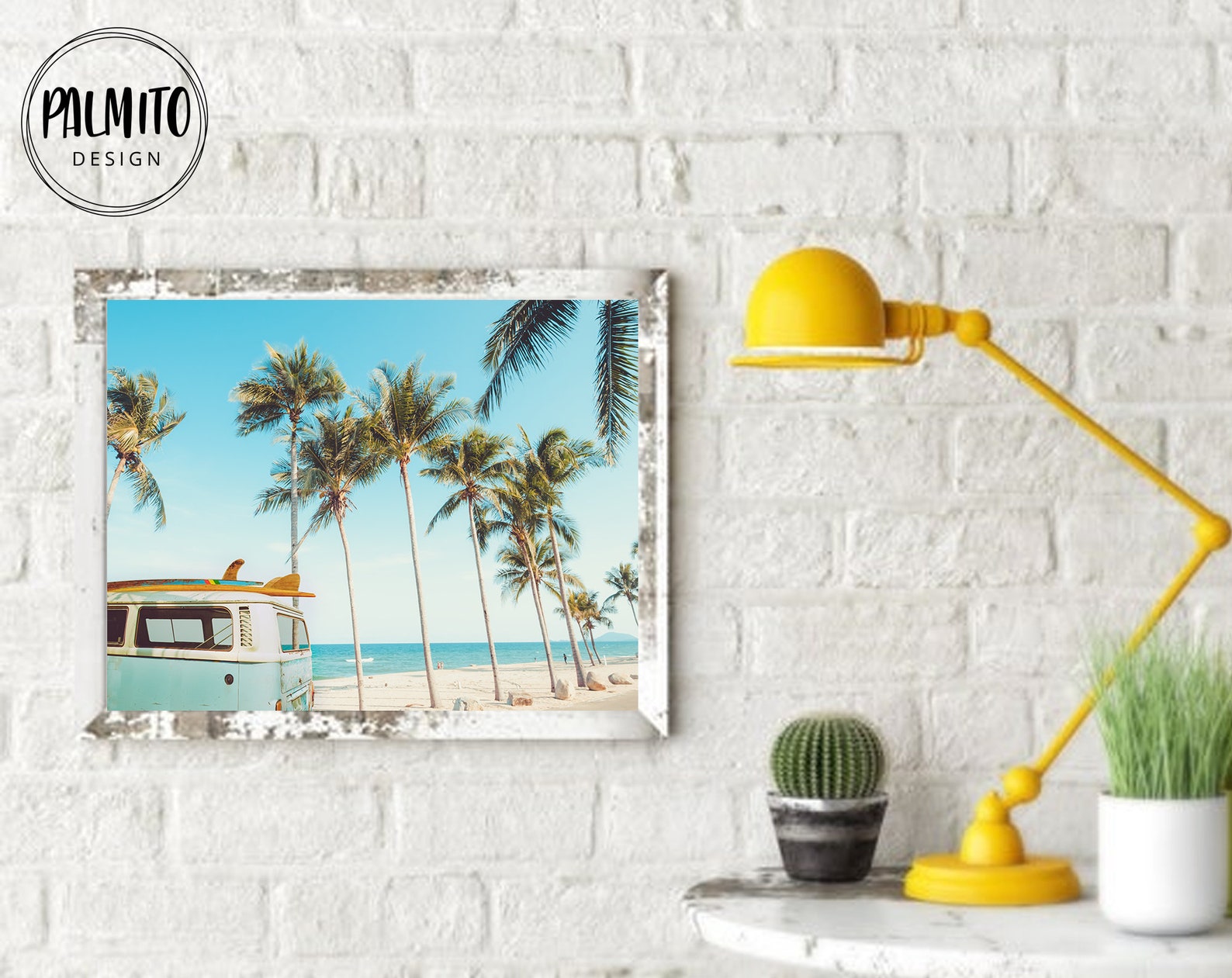 Retro VW Bus Beach Print: Boho Camper Van Art (digital Download) - Etsy
