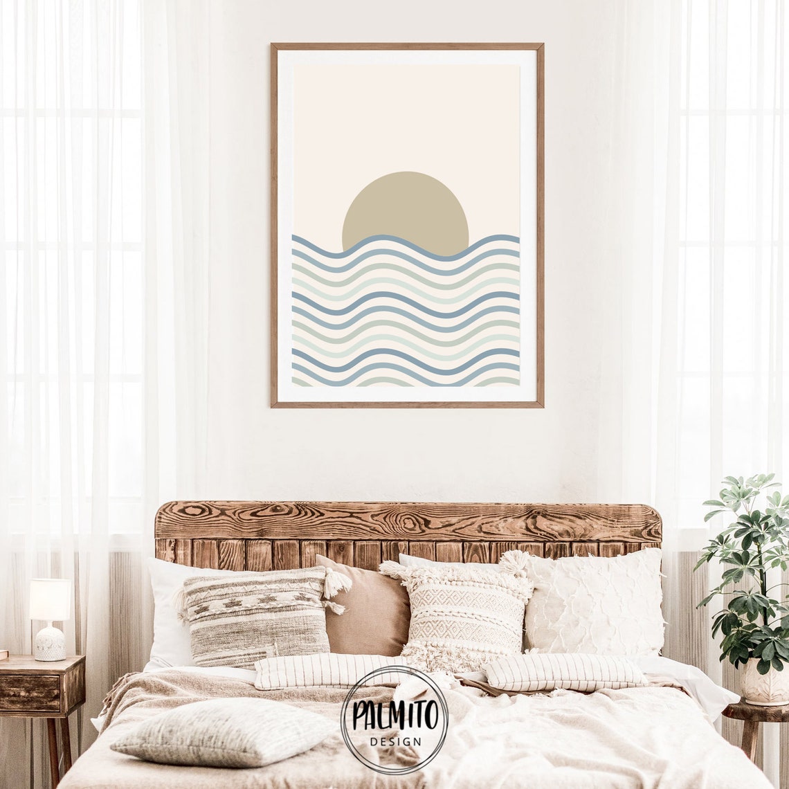 Rising Sun Printable Beach Print Abstract Wall Art Wavy - Etsy