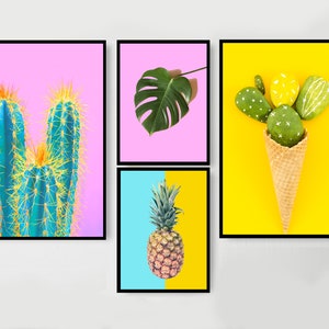 Colorful Printable Wall Art, Colorful Art Set, Set of 4 Prints, Vibrant ...