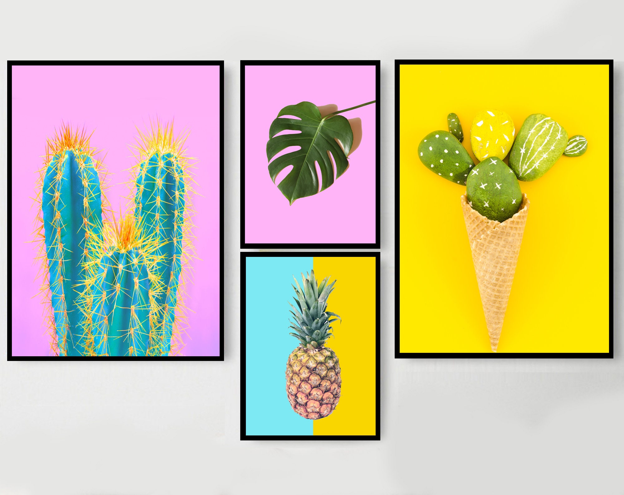 Colorful Printable Wall Art Colorful Art Set Set of 4 - Etsy