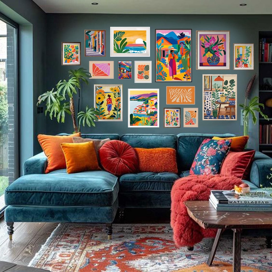 Colorful Mexican Art Print Set: Botanical & Landscape Gallery Wall ...