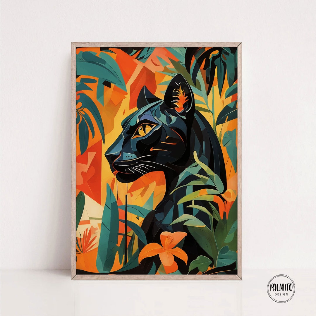 Black Panther Poster, Abstract Wall Art, Colorful Nature Print ...