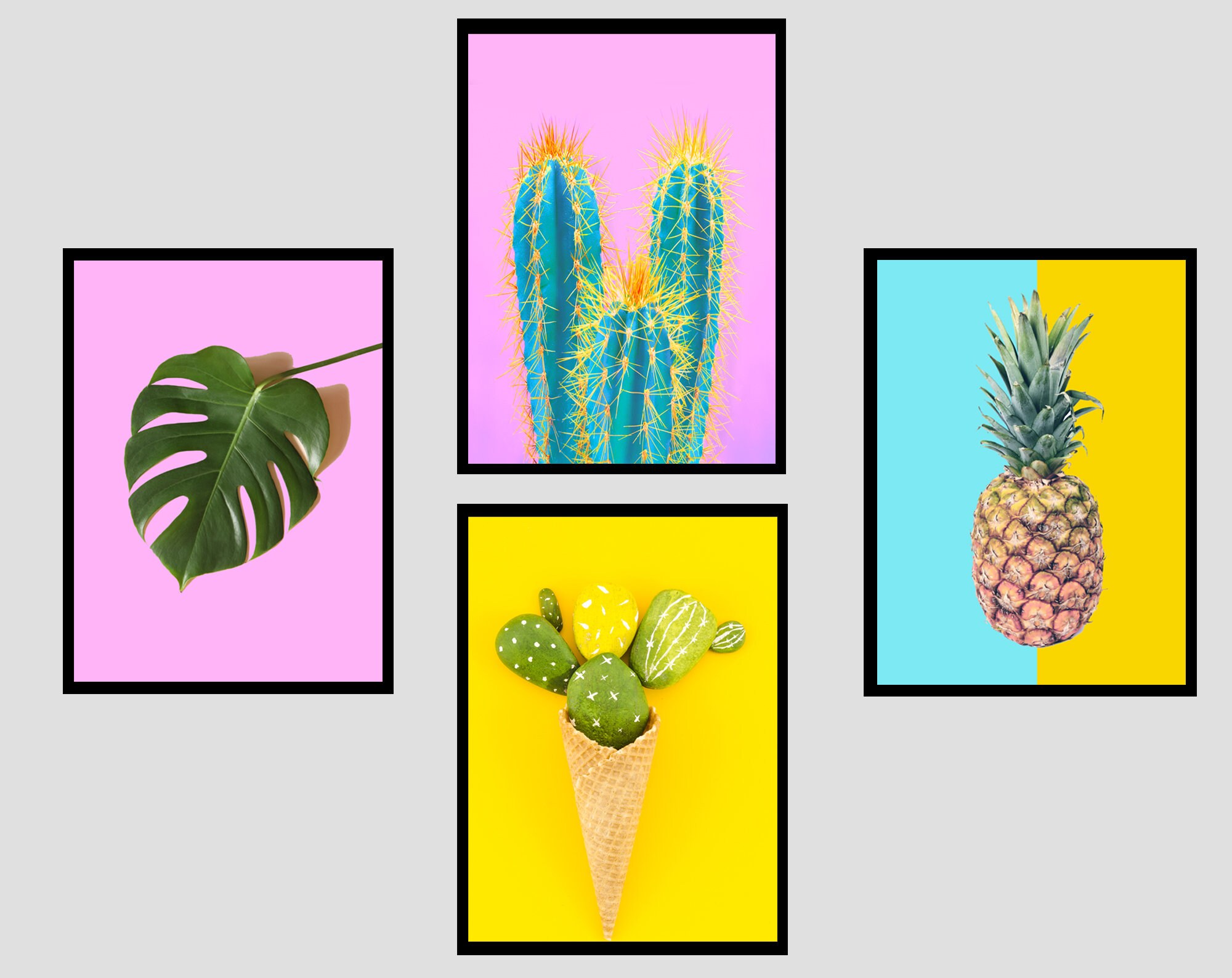 Colorful Printable Wall Art Colorful Art Set Set of 4 - Etsy