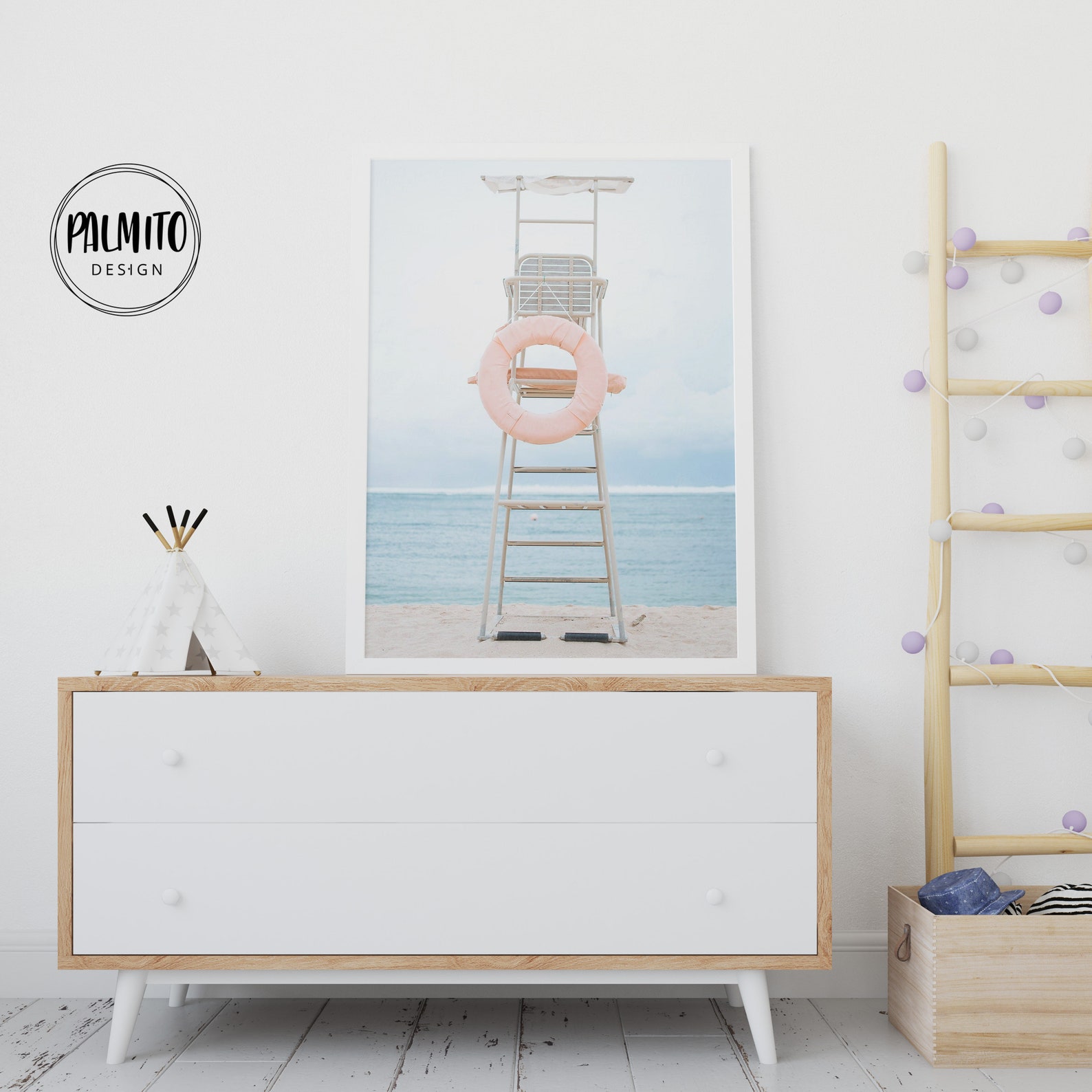 Pink Lifebuoy, Pink Printable Wall Art, Pink Beach Print, Coastal ...