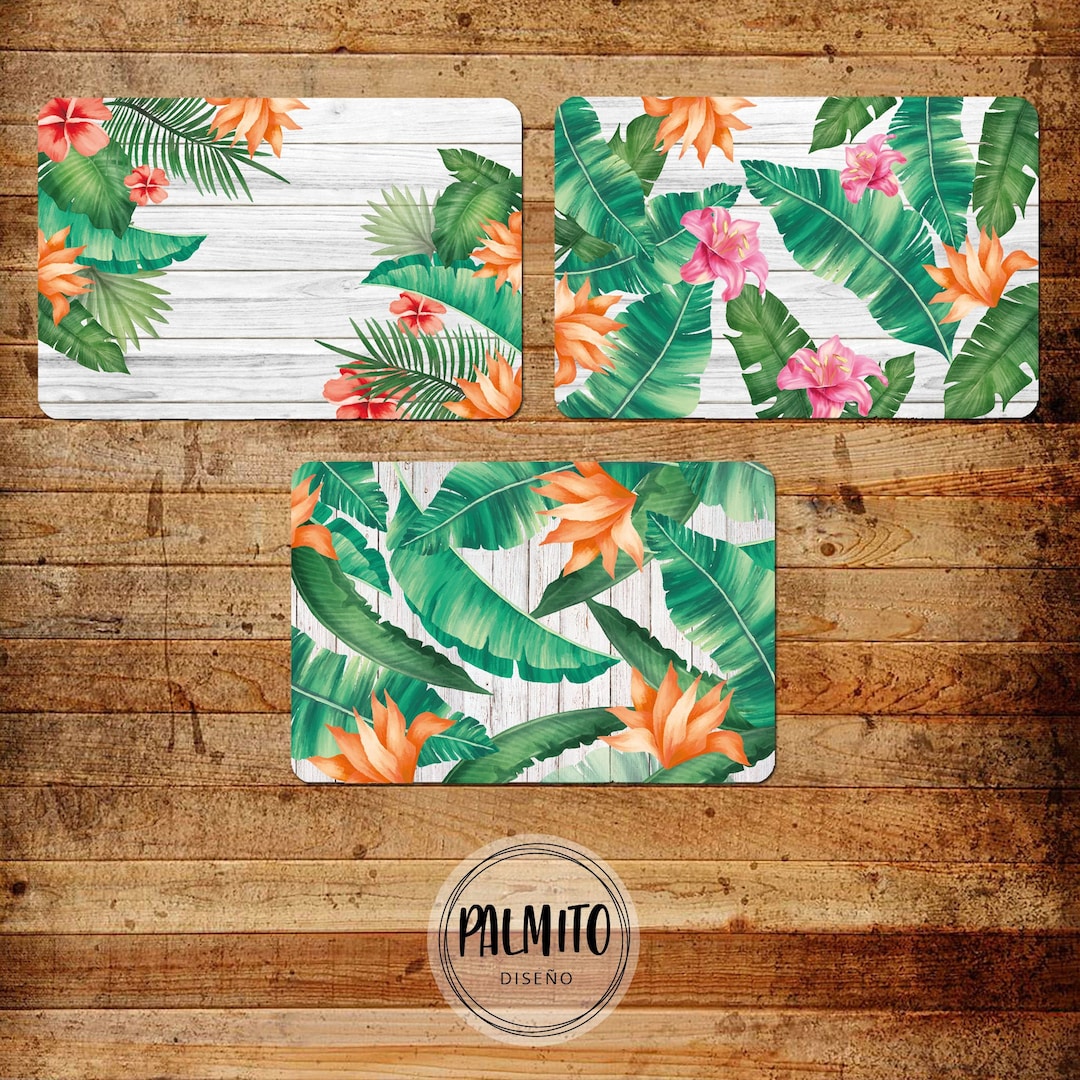 Tropical Printable Placemats Set, Tropical Leaves, Tropical Vibes ...