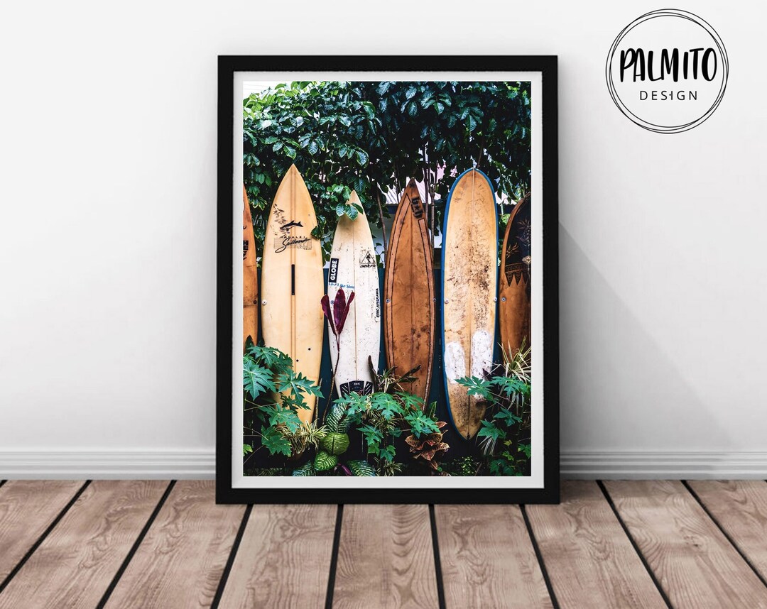 WOODEN SURF BOARDS Print, Emerald Green Surf Poster, Digital Download ...