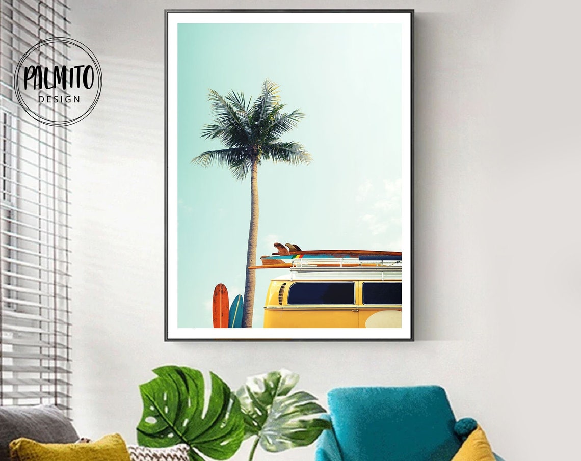 Yellow Vintage Van Printable Kombi Van Print Camper Van | Etsy