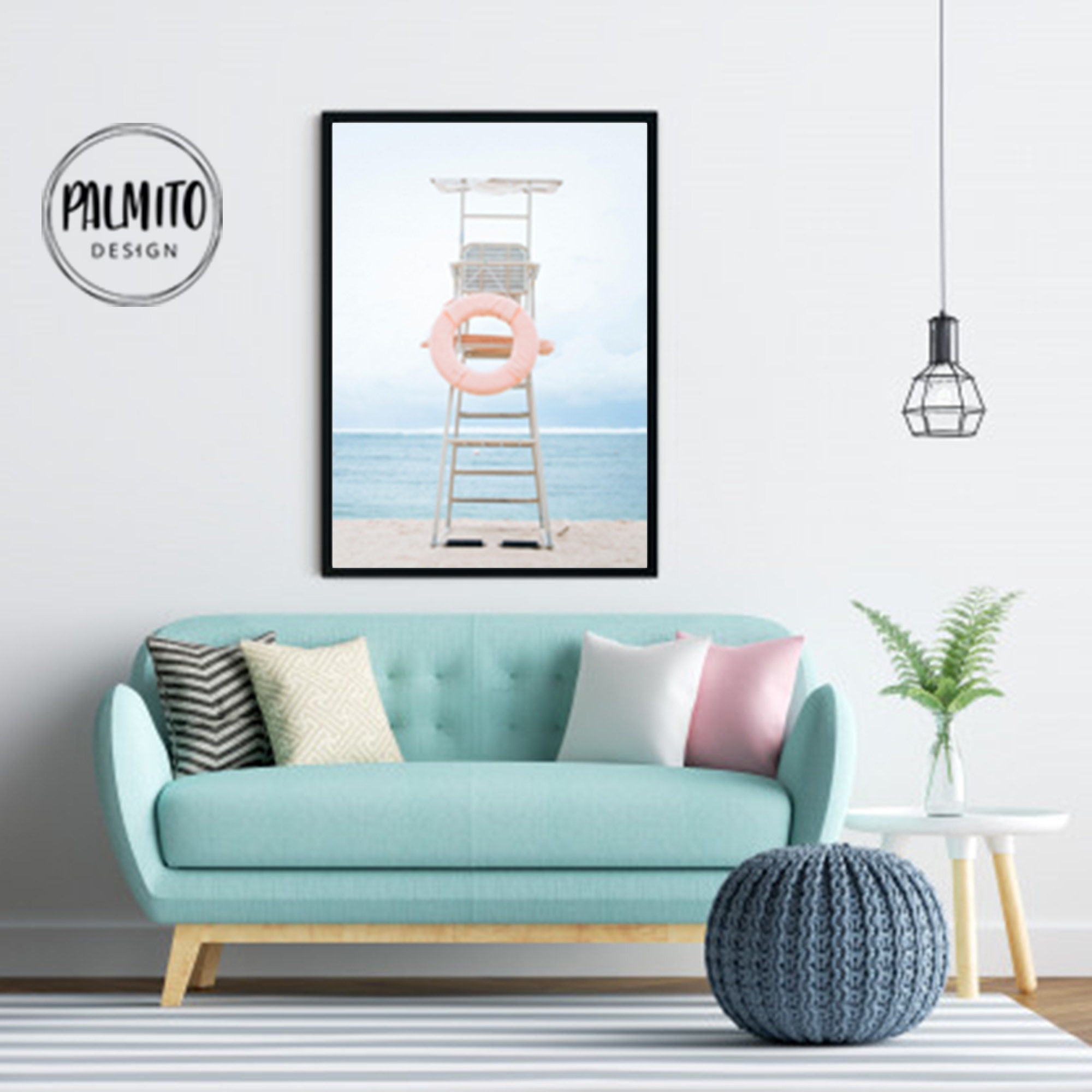 Pink Lifebuoy Pink Printable Wall Art Pink Beach Print | Etsy