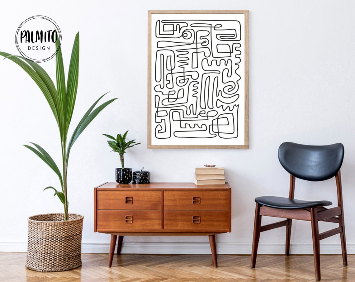 Squiggly Line Print Digital Art Instant Download High Quality | Etsy