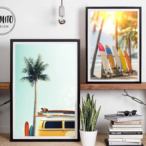 Beach Themed Decor, Set of 5 Surf Posters, Surf Nursery Decor ...