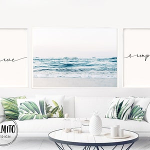 Live Simple Ocean Set of 3 Printable Wall Art, Ocean Print, Ocean Set 3 ...