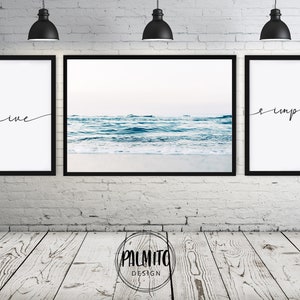 Live Simple Ocean Set of 3 Printable Wall Art, Ocean Print, Ocean Set 3 ...