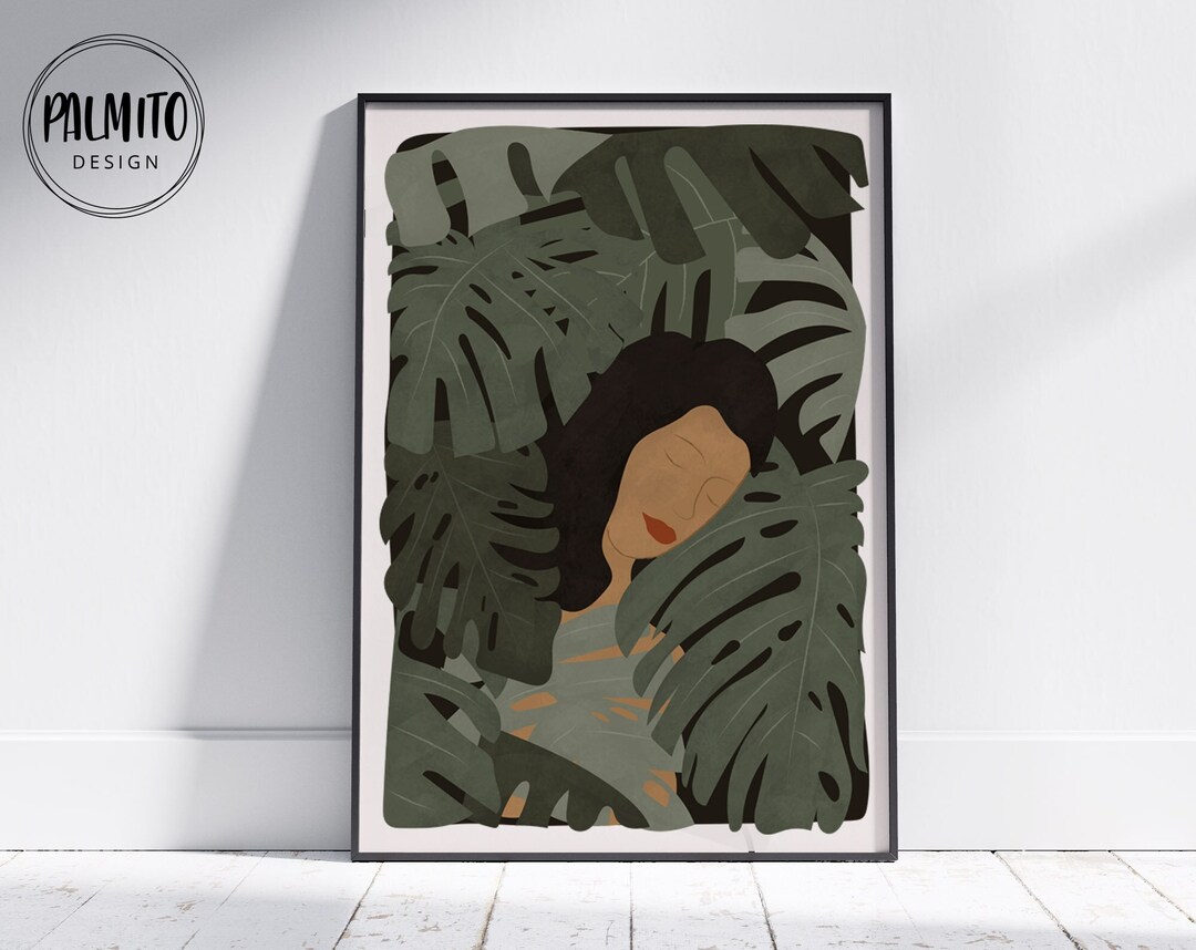 Jungle Girl Print Instant Download, Woman Surrounded by Jungle ...