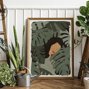 Jungle Girl Print Instant Download, Woman Surrounded by Jungle ...