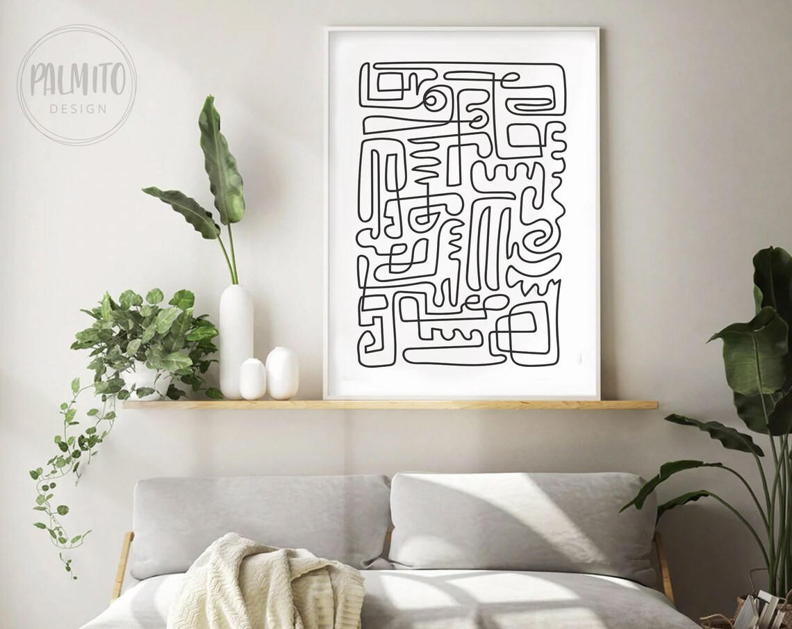Squiggly Line Print Digital Art Instant Download High Quality - Etsy