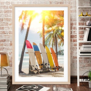Beach Themed Decor, Set of 5 Surf Posters, Surf Nursery Decor ...