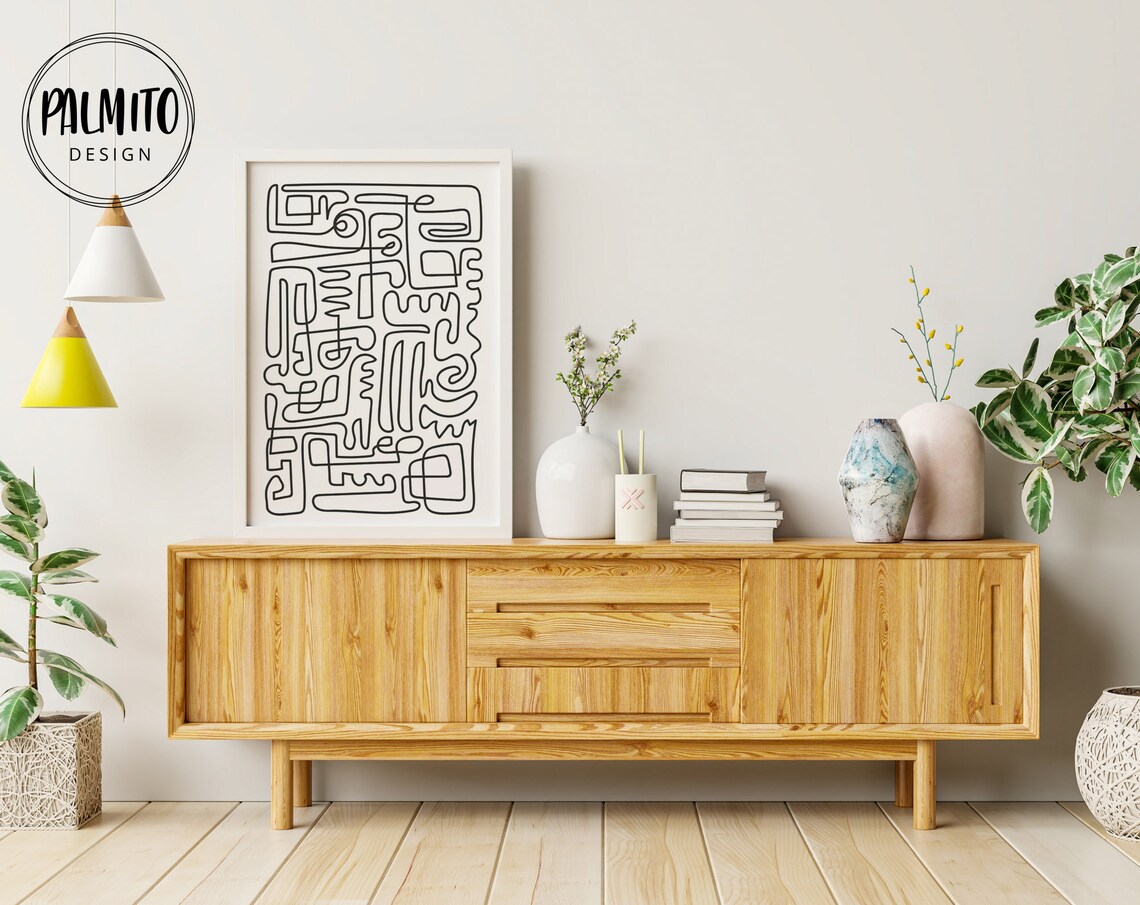 Squiggly Line Print Digital Art Instant Download High Quality | Etsy