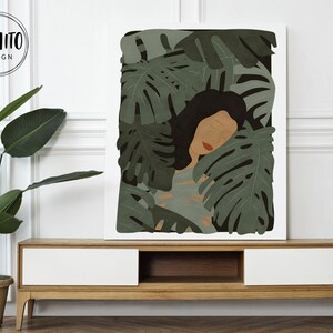 Jungle Girl Print Instant Download, Woman Surrounded by Jungle ...