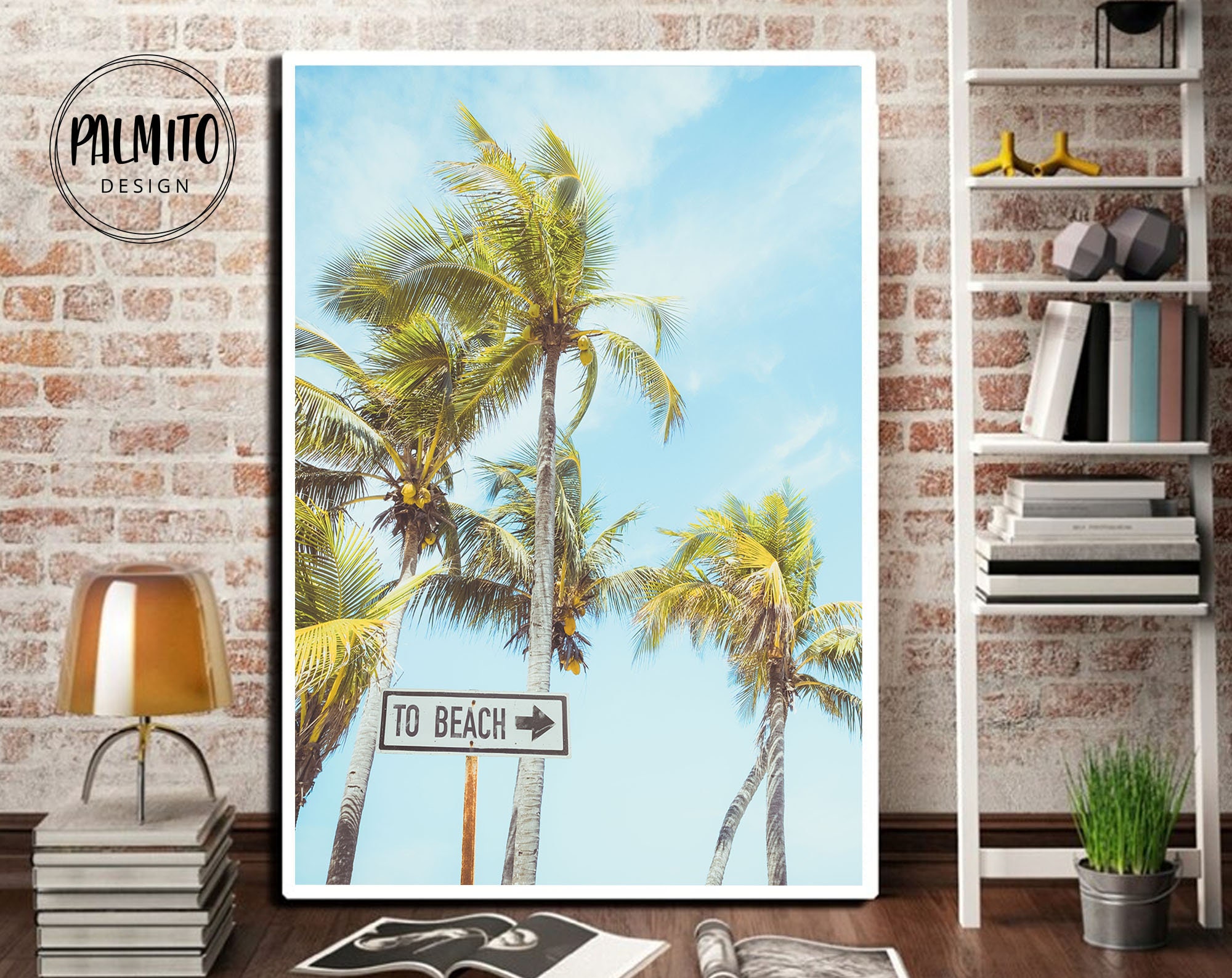 Printable Palm Trees Wall Art to Beach Sign Print Palm Tree - Etsy