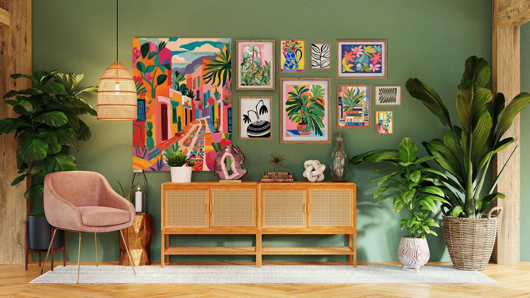 Set of 10 Maximalist Prints - Digital Download - Vibrant Floral ...