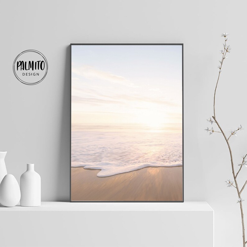 Shore Ocean Print Beach Print Pink Beach Digital Print - Etsy
