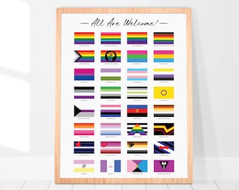 In This House Everyone is Welcome Here LGBT Flags Art Print, in This ...