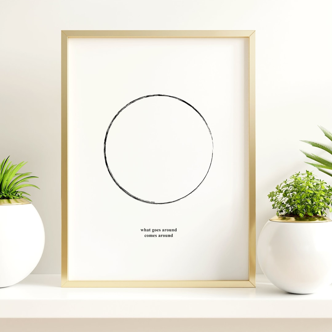 What Goes Around Comes Around, Good Karma Print, Zen Decor, Zen Circle ...