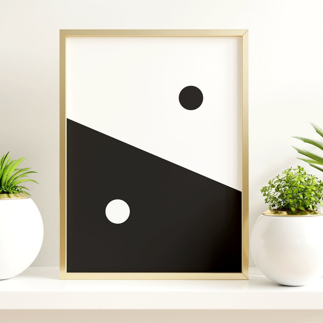 Modern Yin Yang Art, Yin and Yang, Yin Yang Prints, Black and White ...