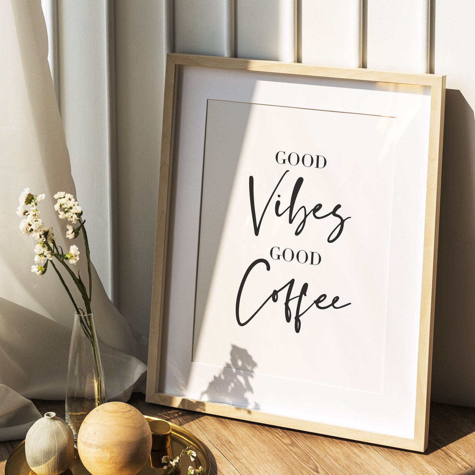 Good Vibes Good Coffee Print: Motivational Wall Art (digital Download ...