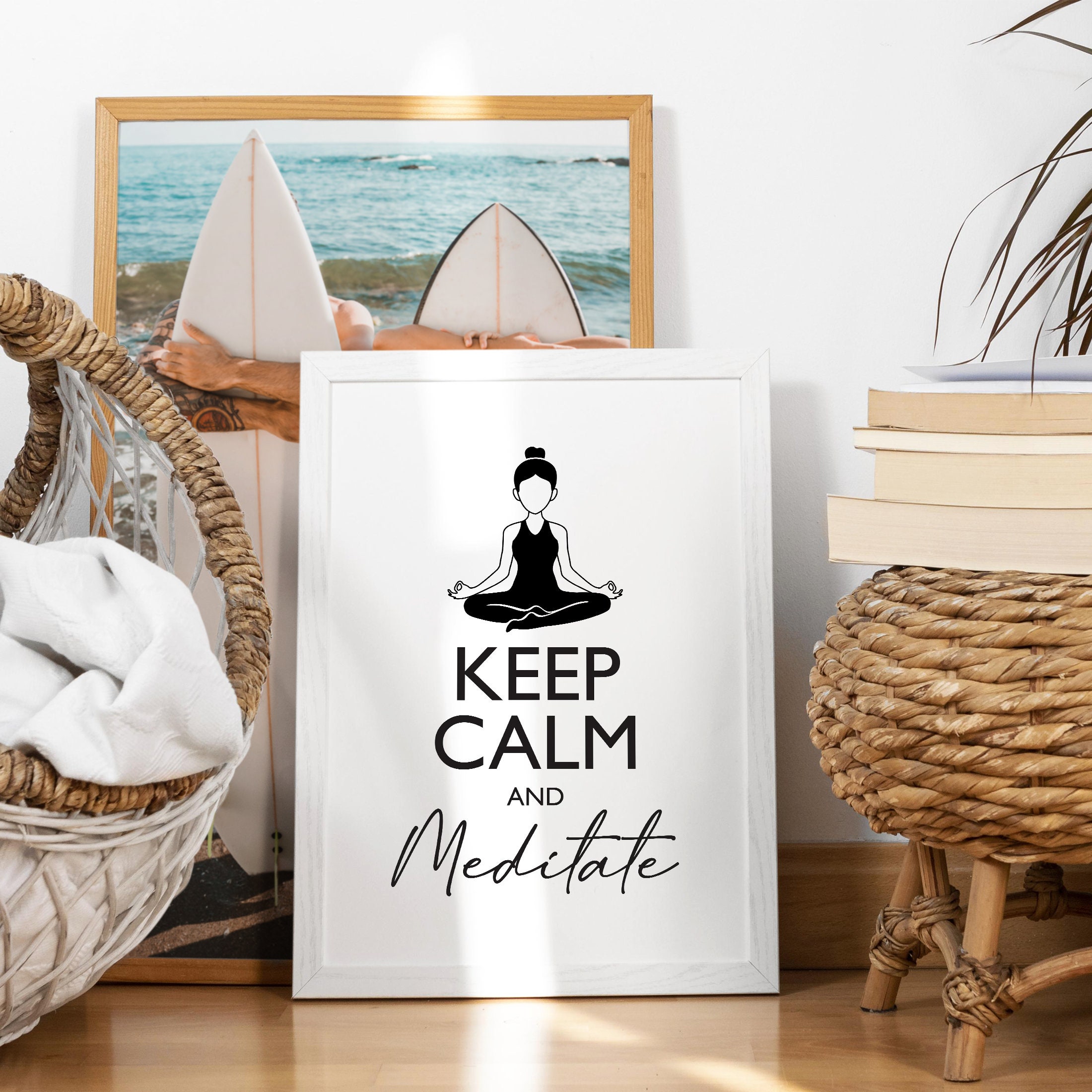 Keep Calm and Meditate Print: Yoga Pose Wall Art (digital Download) - Etsy