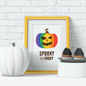 LGBTQ Halloween Pumpkin Art Print: Kooky Spooky Pride Decor (digital ...