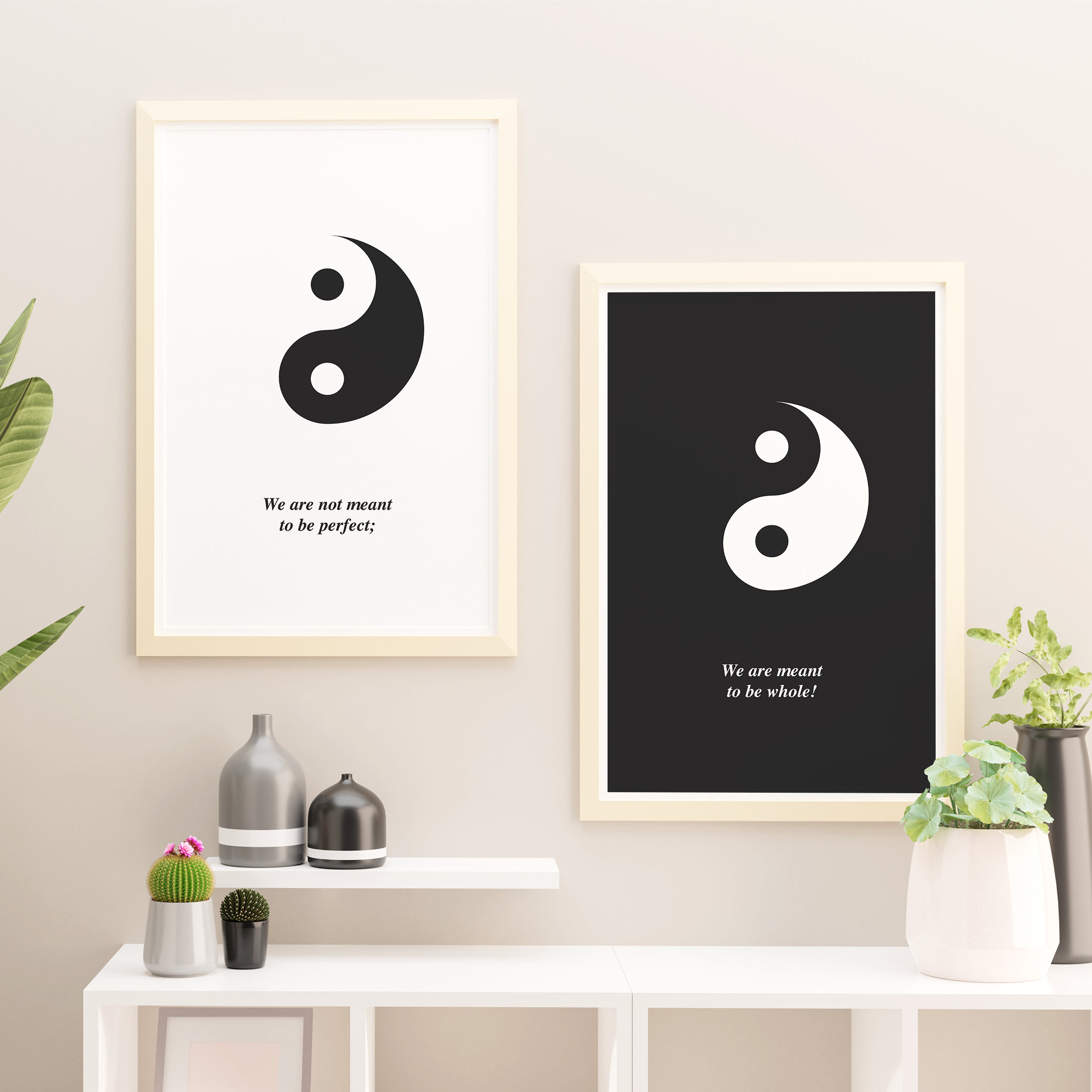 Set of 2 Yin Yang Poster Yin Yang Wall Art Ying Yang | Etsy