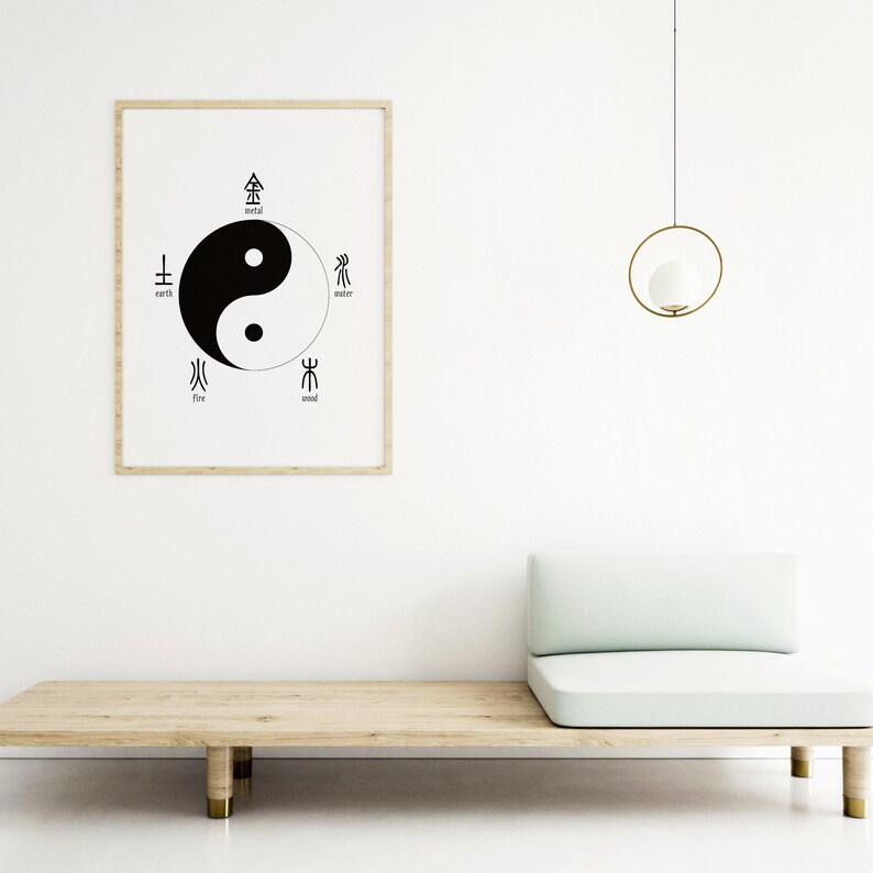 Yin Yang, Yin and Yang, 5 Elements Wall Art, Chinese Art, Feng Shui ...