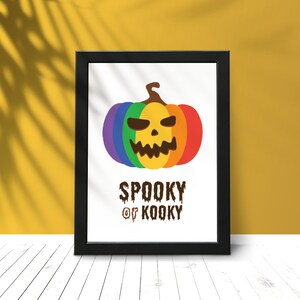 LGBTQ Halloween Pumpkin Art Print: Kooky Spooky Pride Decor (digital ...