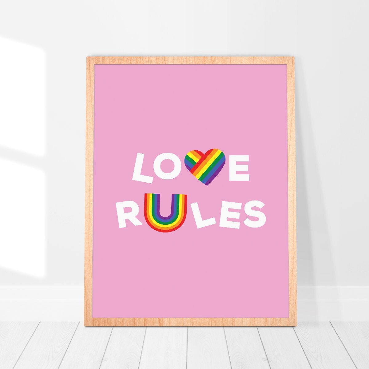 LGBT Love Rules, Inclusion Poster, Pride Art Print, LGBT Room Decor ...