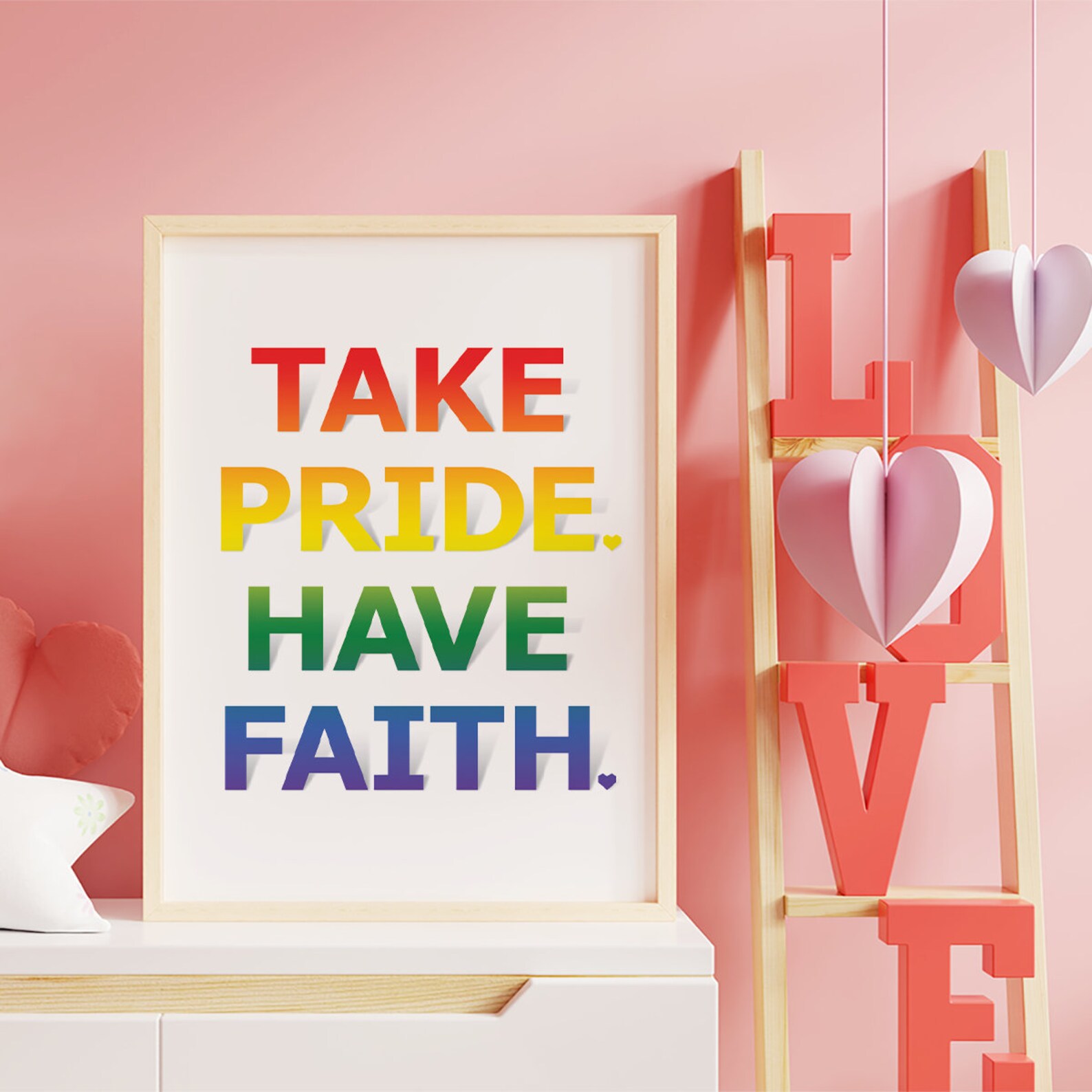 Take Pride Have Faith, LGBTQ Friendly, Safe Space Sign, Classroom ...
