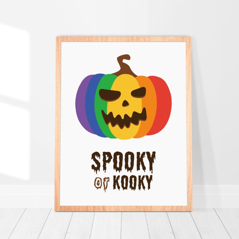 LGBTQ Halloween, Pride Pumpkin, Kooky Spooky, Pride Halloween Decor ...