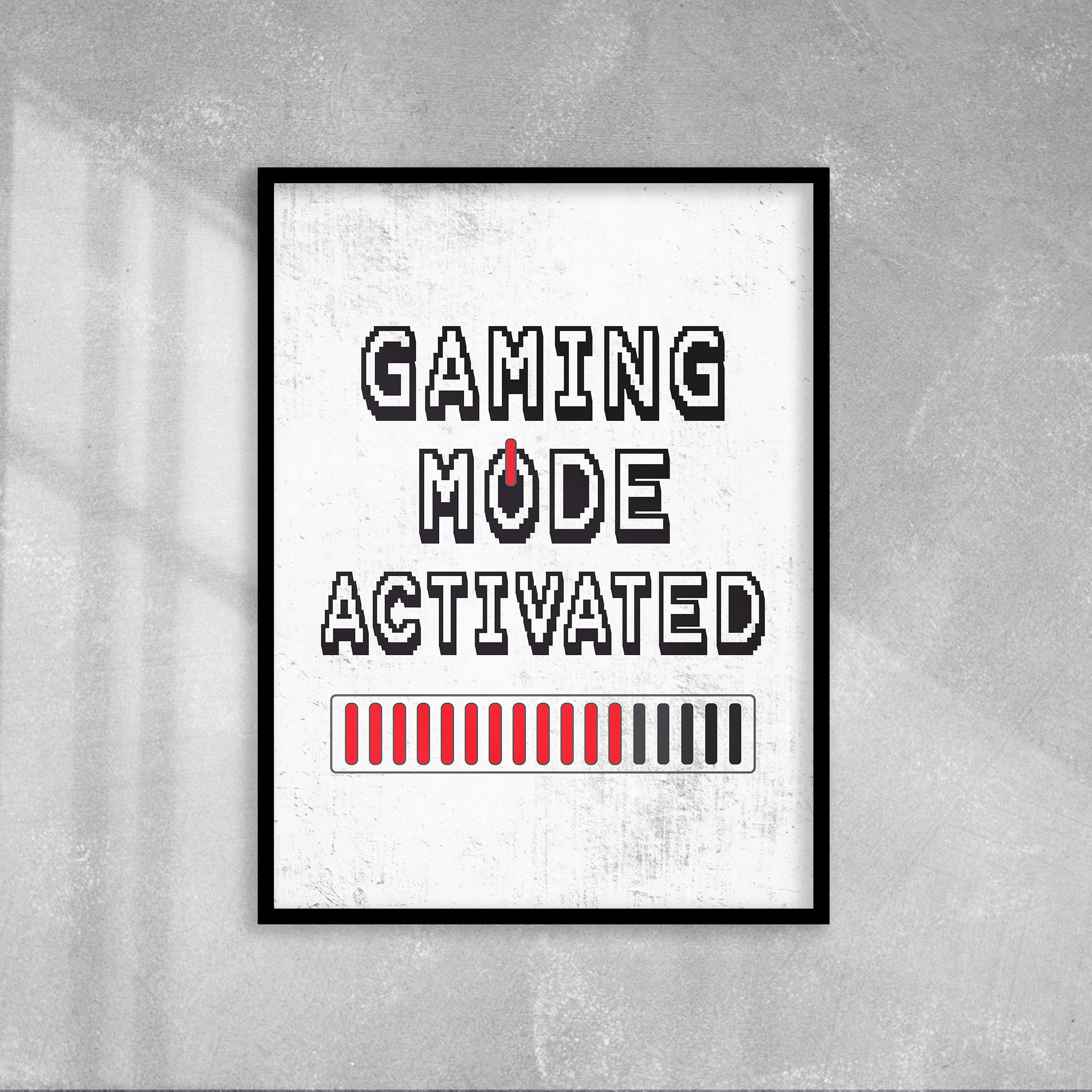 Gaming Mode Activated, Loading Bar, Pixel Wall Art, Video Game Poster ...
