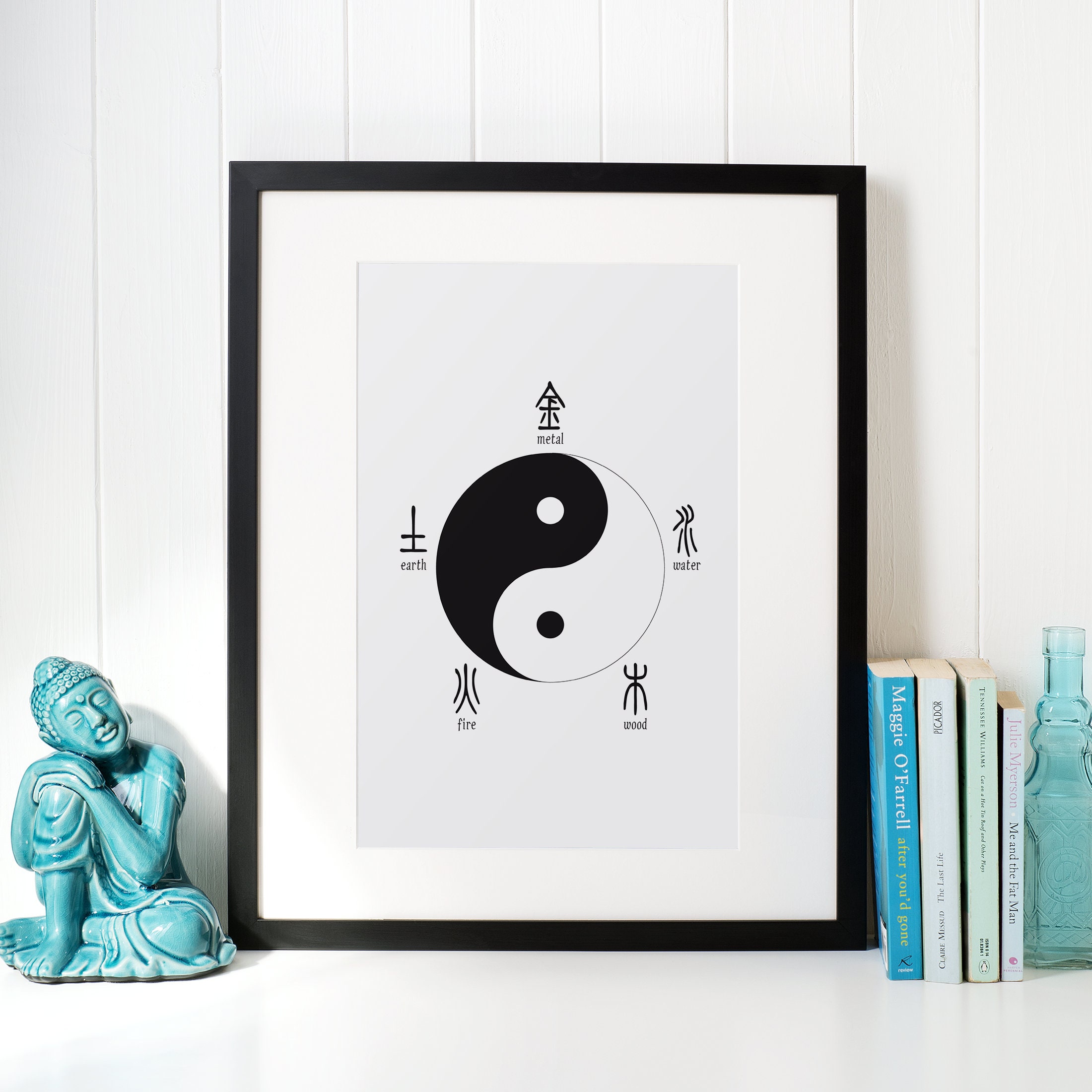 Yin Yang, Yin and Yang, 5 Elements Wall Art, Chinese Art, Feng Shui ...