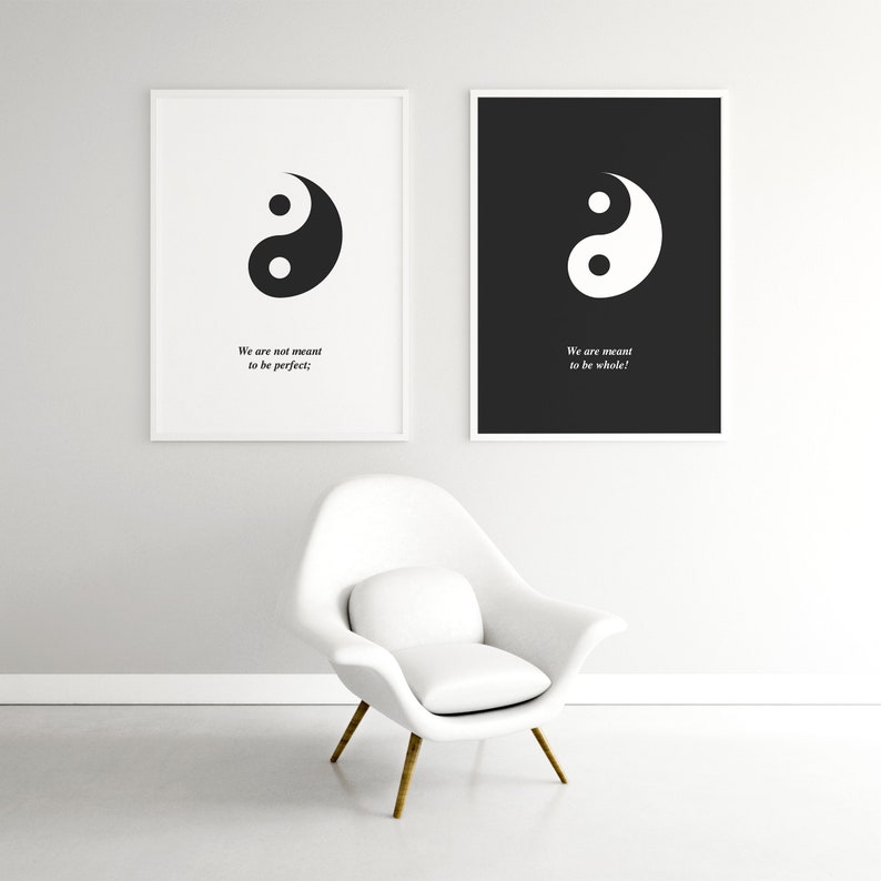 Set of 2 Yin Yang Poster Yin Yang Wall Art Ying Yang | Etsy