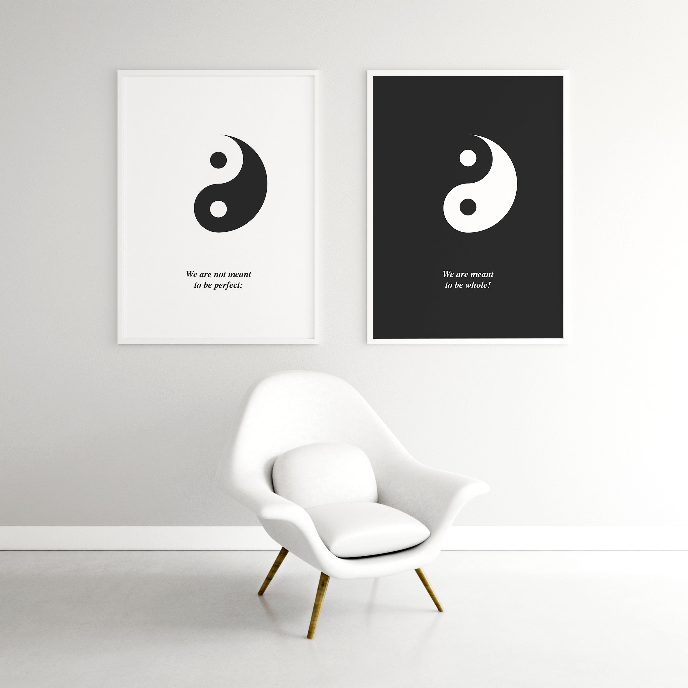 Set of 2 Yin Yang Poster Yin Yang Wall Art Ying Yang | Etsy