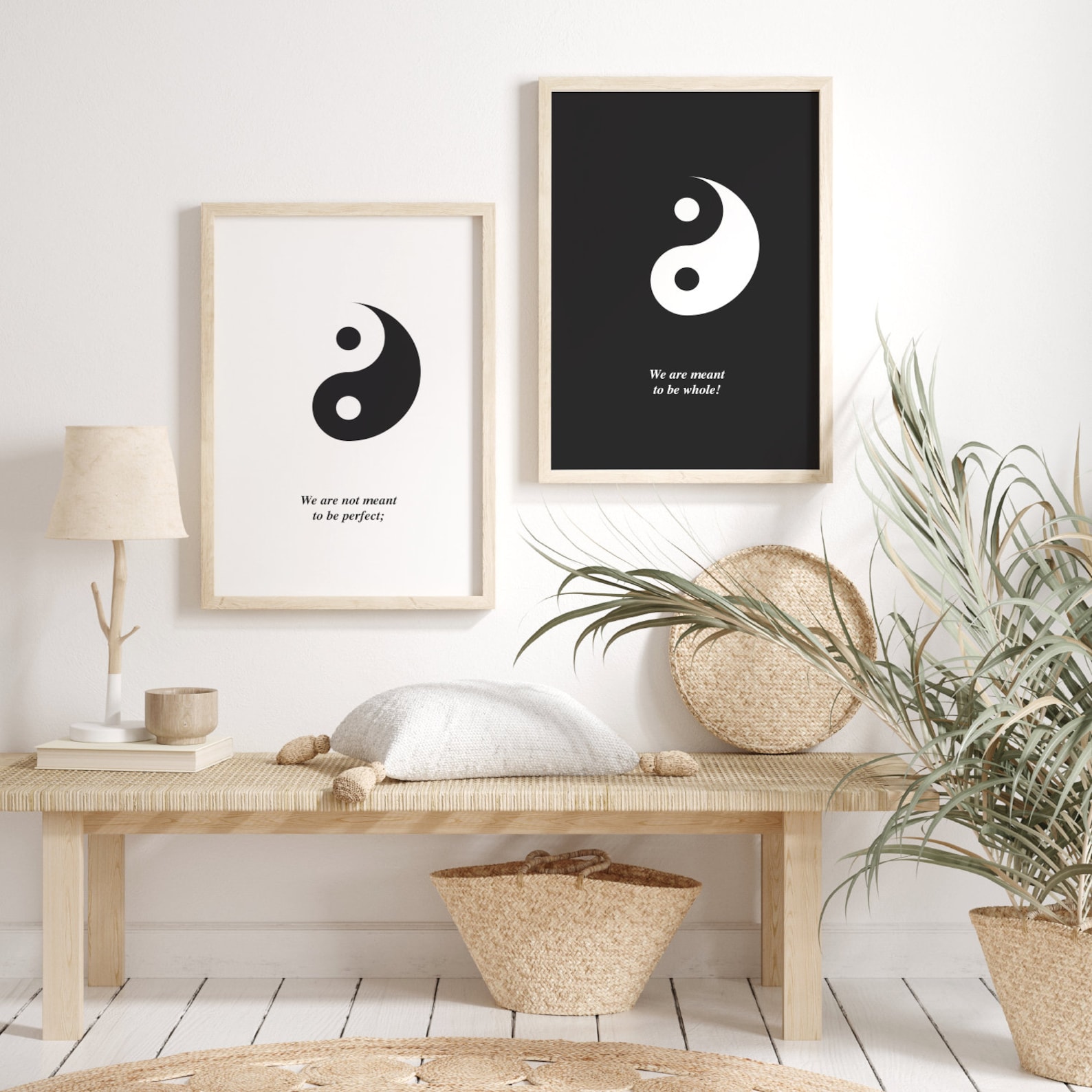 Set of 2 Yin Yang Poster Yin Yang Wall Art Ying Yang | Etsy