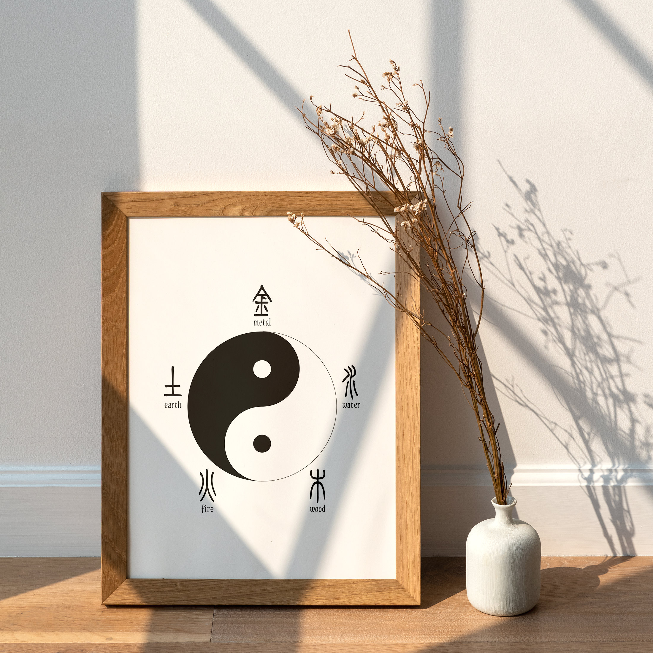 Yin Yang Yin and Yang 5 Elements Wall Art Chinese Art Feng - Etsy