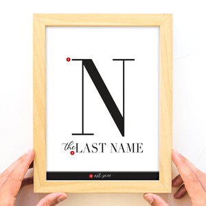 Personalized Last Name Poster, Last Name Sign Print, Custom Name Sign ...
